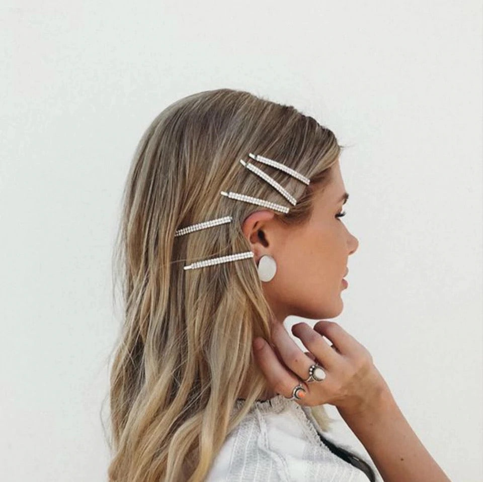 Double Rhinestone Hair Pin Set - 3 Sizes – The Songbird Collection